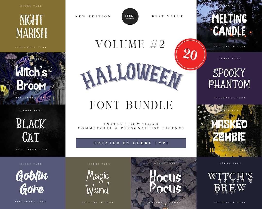 Halloween Font Bundle 2, Scary Halloween Font OTF, Font for Circuit ...