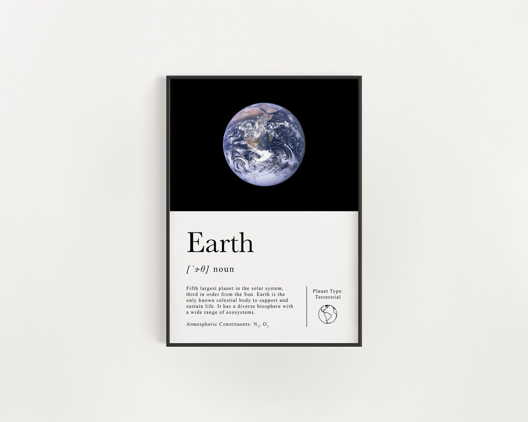Planet Earth Print, Printable Earth Wall Art Decor, Infographic ...