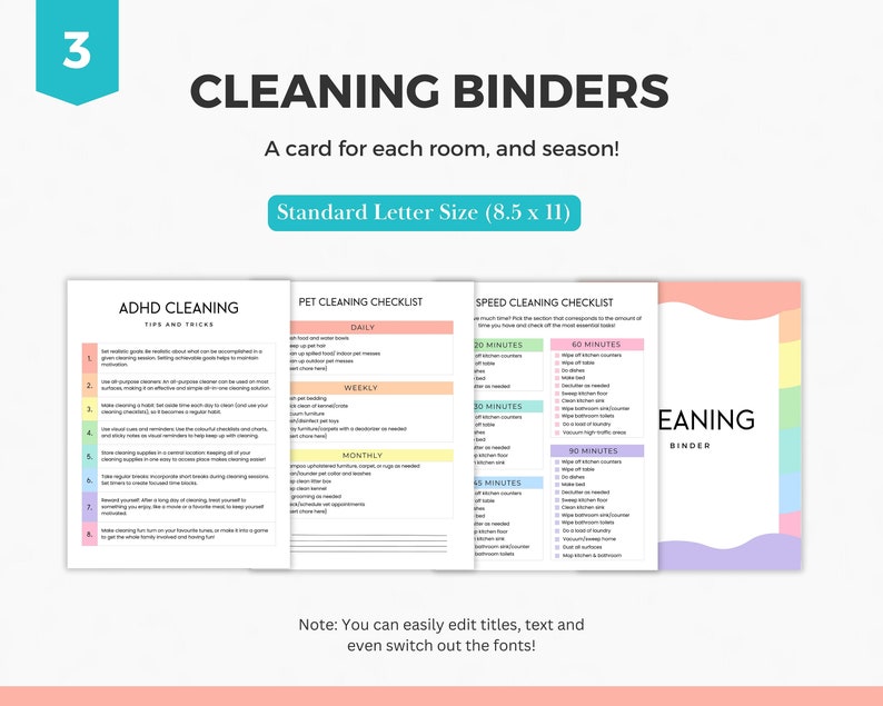 Colorful Family Chore Chart, Home Declutter Challenge, Kids Cleaning ...
