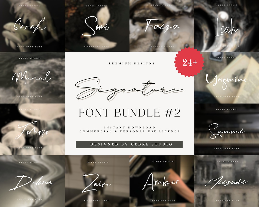 Signature Fonts Bundle 2 Cursive Signature Font OTF Birthday - Etsy