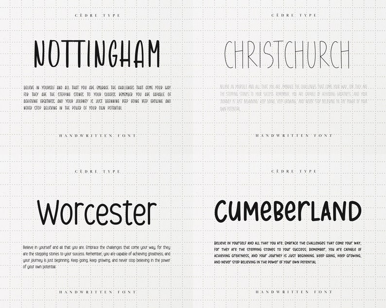 Handwritten Font Bundle, Realistic Handwritten Fonts OTF, Procreate ...