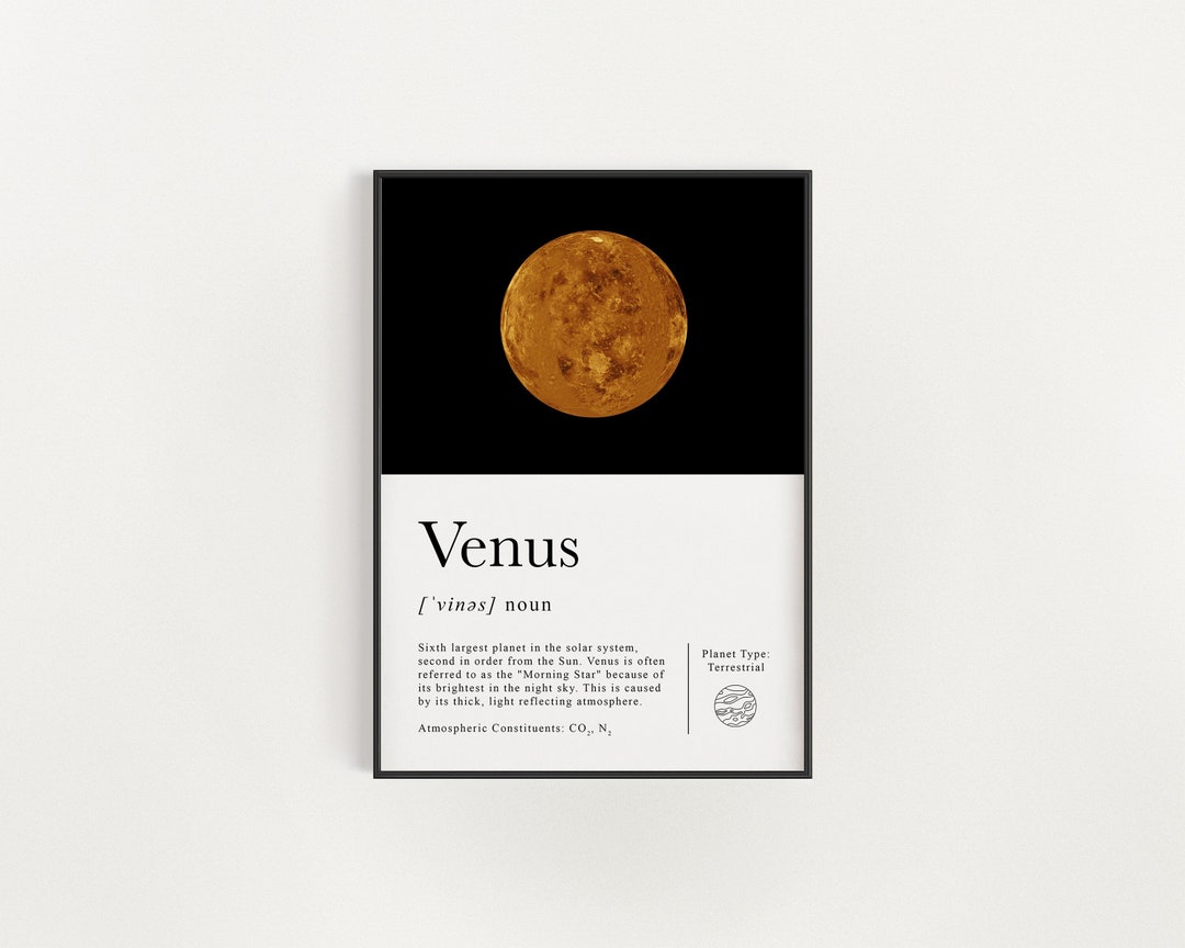 Venus Print, Printable Venus Wall Art Decor, Infographic Minimalistic ...
