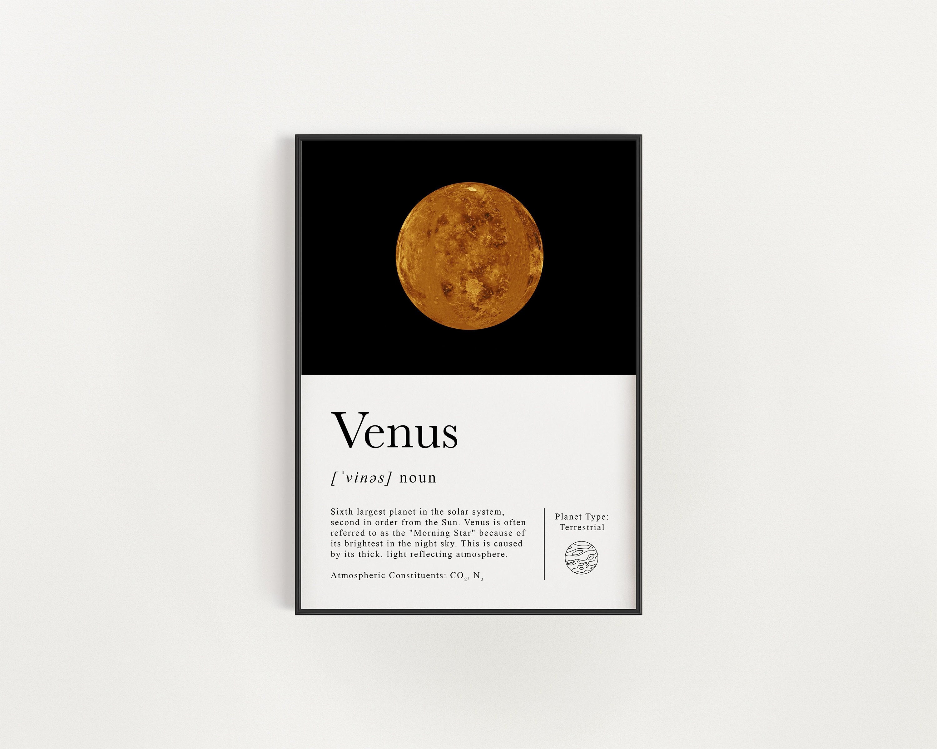 Venus Print, Printable Venus Wall Art Decor, Infographic Minimalistic ...