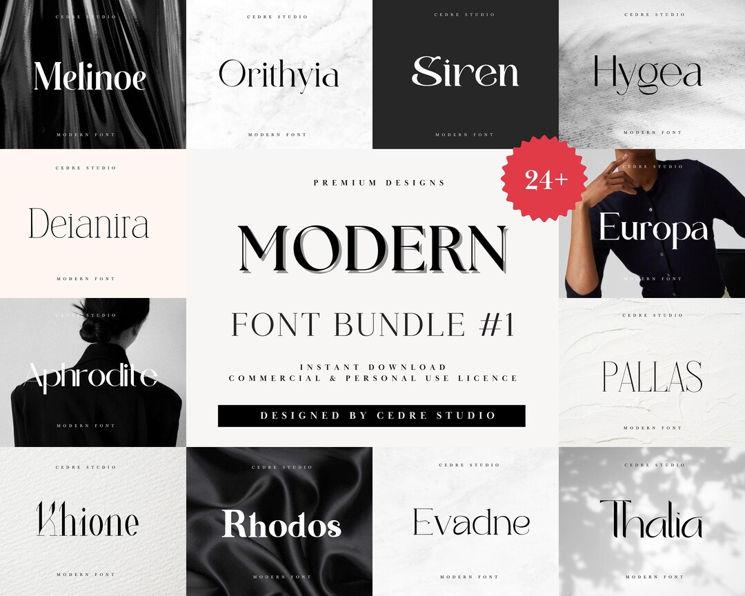 Modern Fonts Bundle 1, Elegant Modern Font OTF, Procreate Fonts, Canva ...