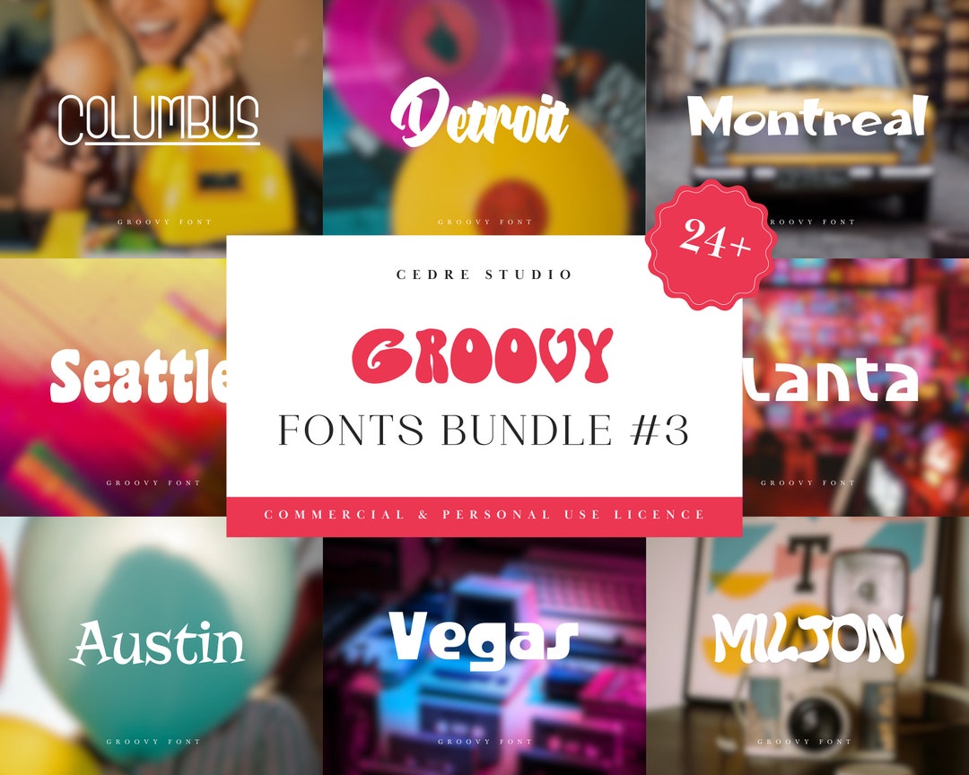 Groovy Fonts Bundle 3 70s Disco Font OTF Retro Fons Vintage - Etsy