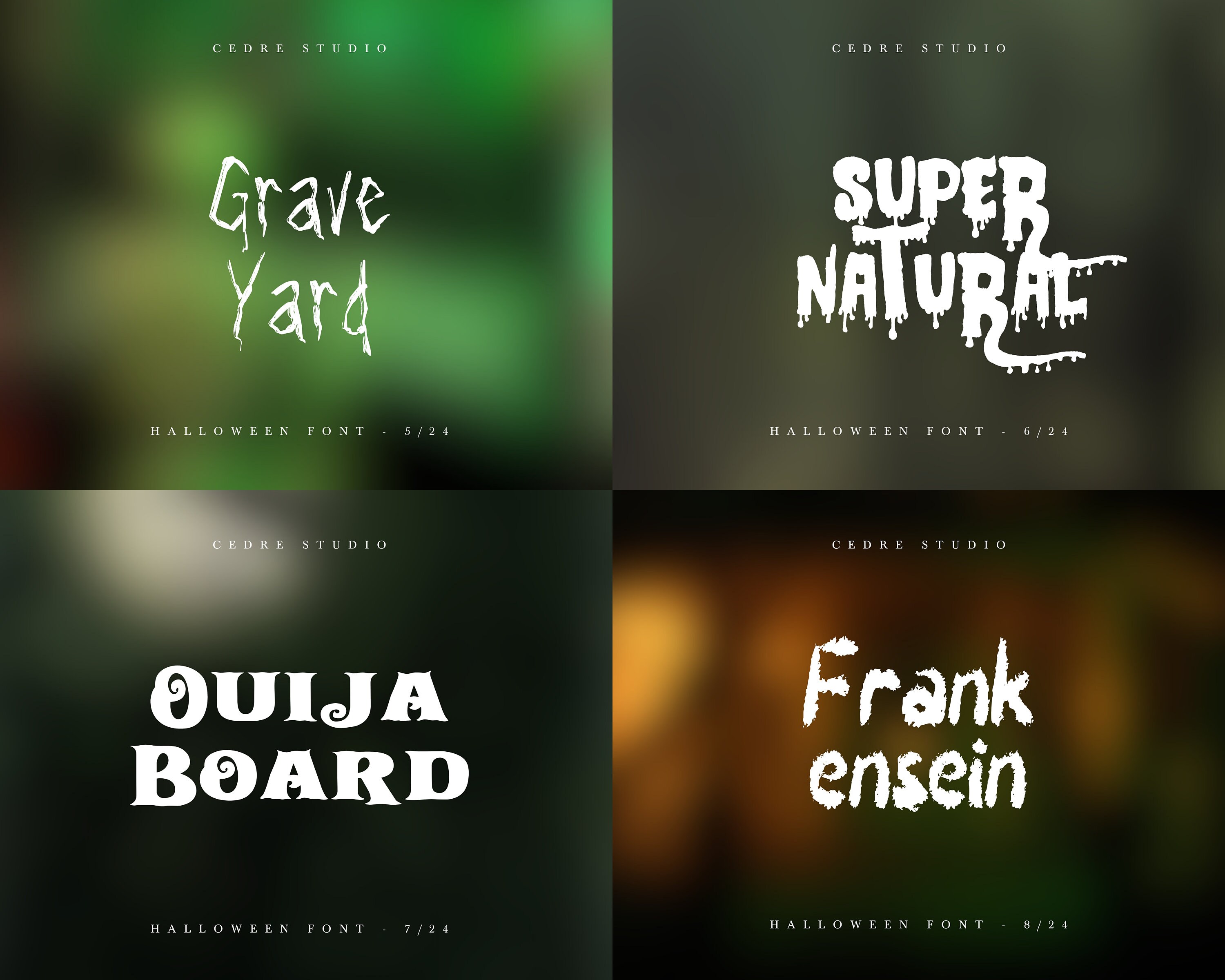 Halloween Font Bundle 2, Scary Halloween Font OTF, Font for Circuit ...