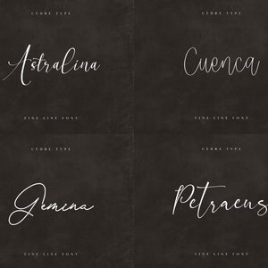 Fine Line Fonts Bundle 1, Cursive Fine Line Font OTF, Procreate Fonts ...