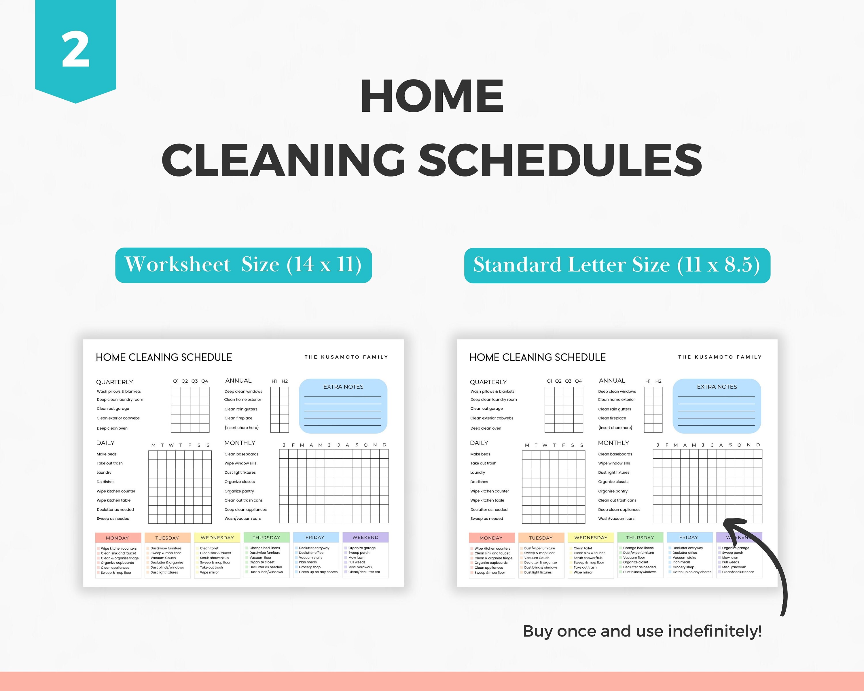 Colorful Family Chore Chart, Home Declutter Challenge, Kids Cleaning ...