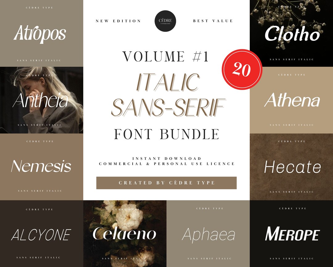 Sans Serif Italic Font Bundle, Modern Sans Serif Italic Fonts OTF ...