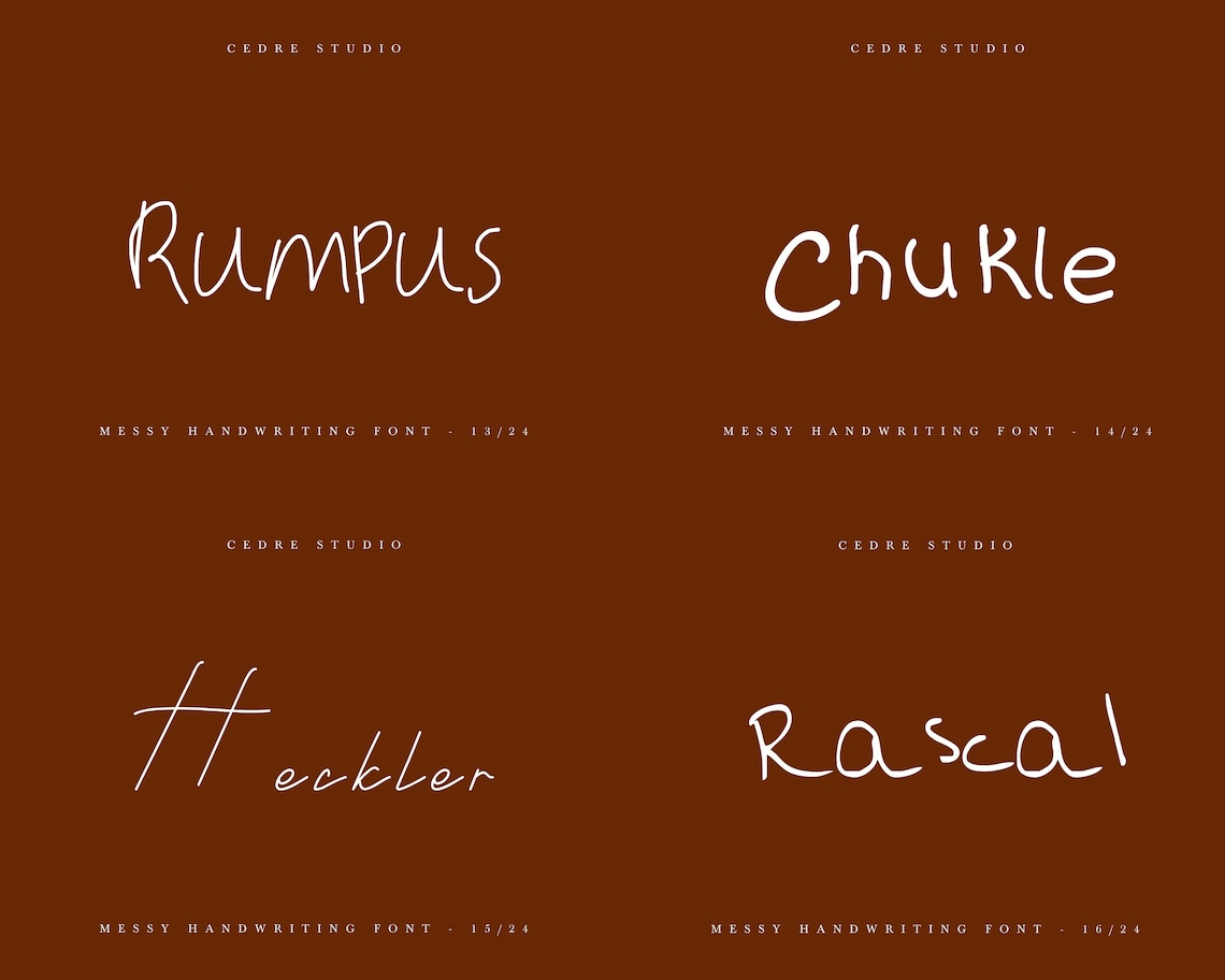 Messy Handwriting Fonts Bundle 1, Messy Handwriting Font OTF, Organic ...