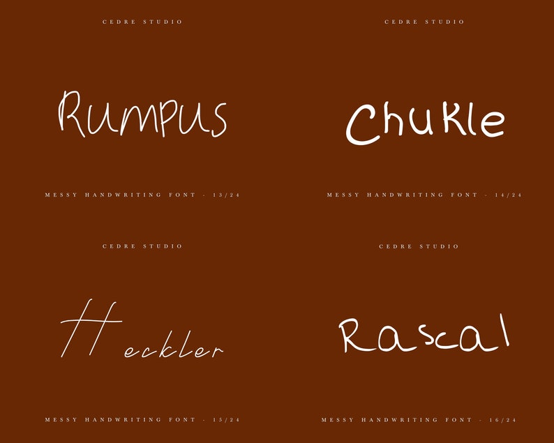 Messy Handwriting Fonts Bundle 1, Messy Handwriting Font OTF, Organic ...