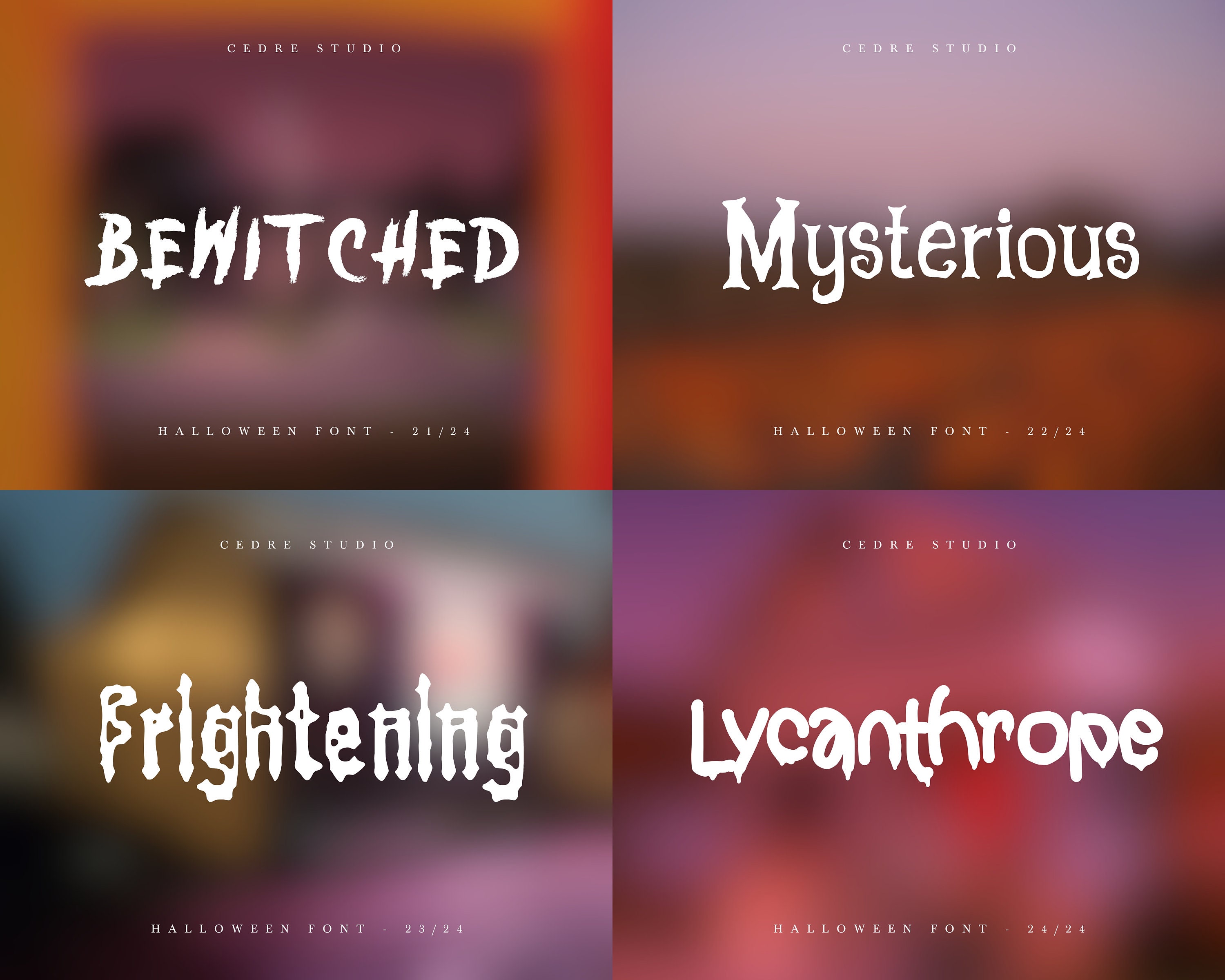 Halloween Font Bundle 2, Scary Halloween Font OTF, Font for Circuit ...