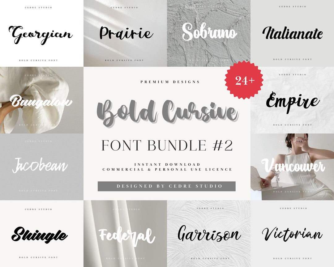Bold Cursive Fonts Bundle 2 Bold Cursive Font OTF Baby Show - Etsy