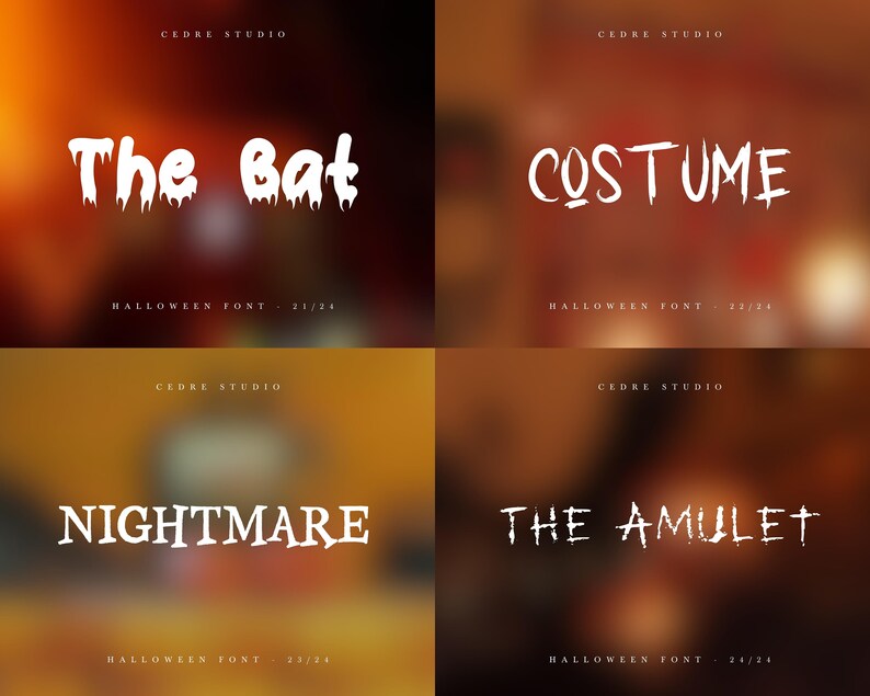Halloween Font Bundle 1, Spooky Halloween Font OTF, Scary Halloween ...