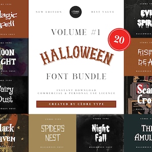 Halloween Font Bundle 1, Spooky Halloween Font OTF, Scary Halloween ...