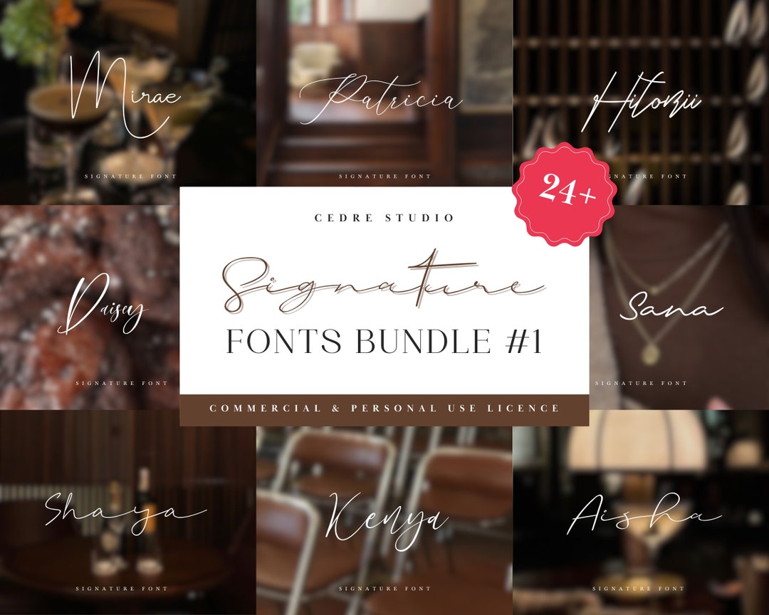 Signature Fonts Bundle 1 Handwritten Signature Font - Etsy