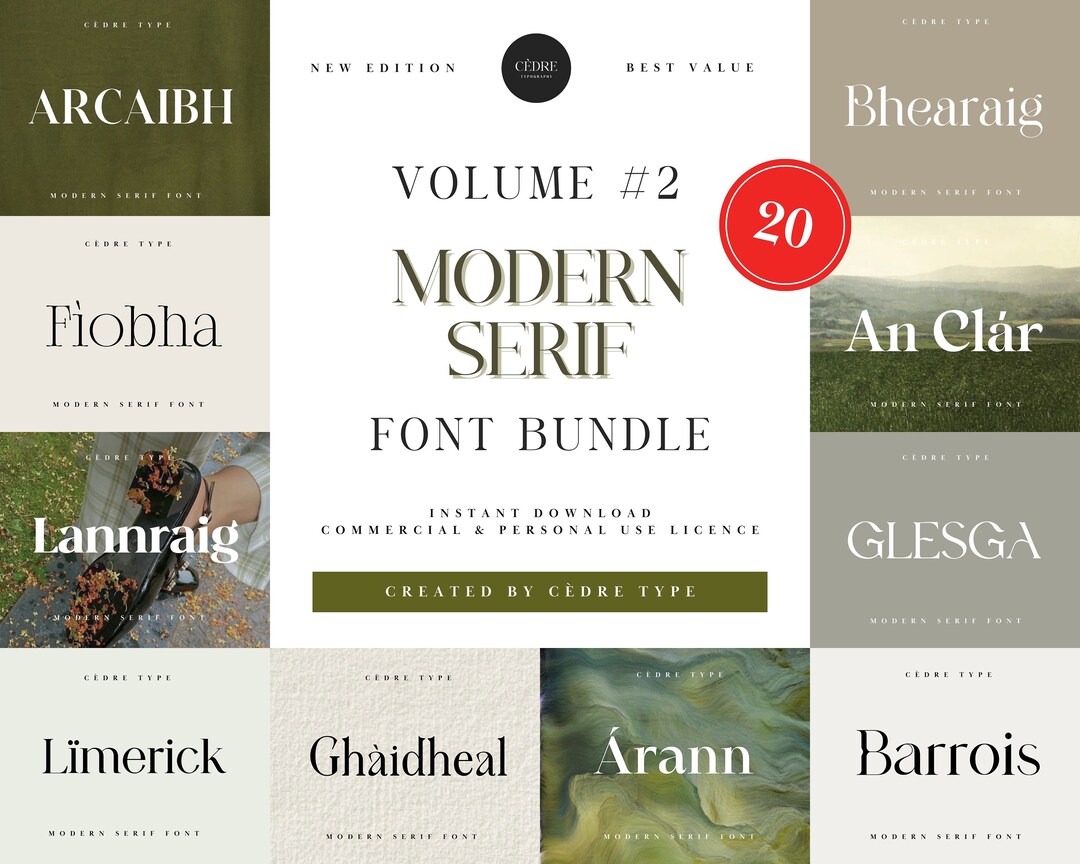 Modern Serif Fonts Bundle 2, Elegant Modern Serif Font OTF, Baby Show ...