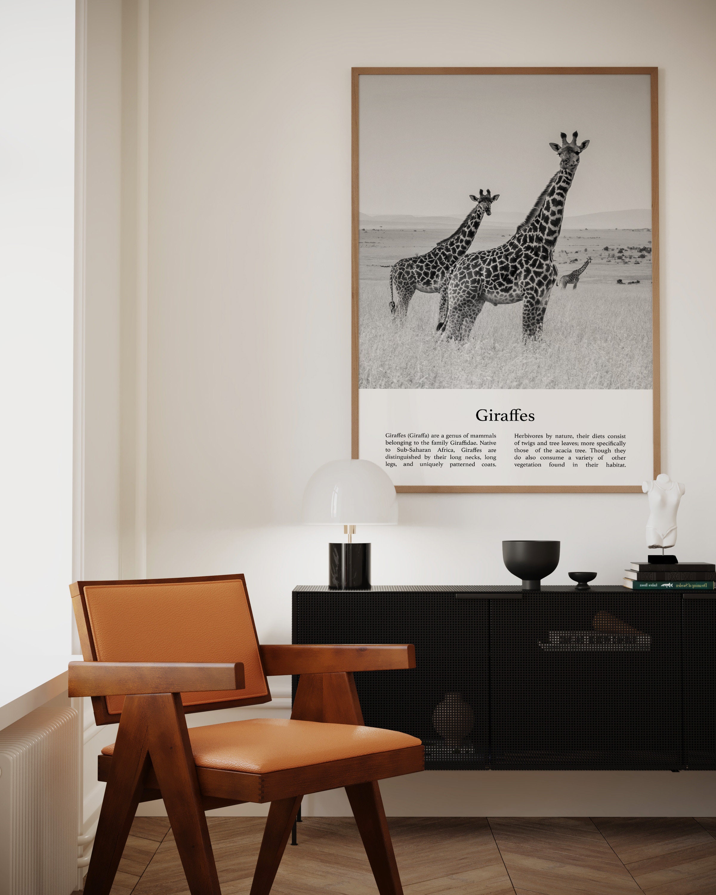 Giraffe Print, Printable Giraffe Wall Art, Infographic Giraffe Poster ...