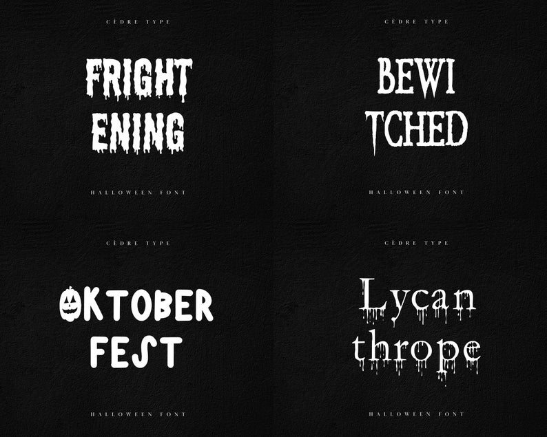 Halloween Font Bundle 1, Spooky Halloween Font OTF, Scary Halloween ...