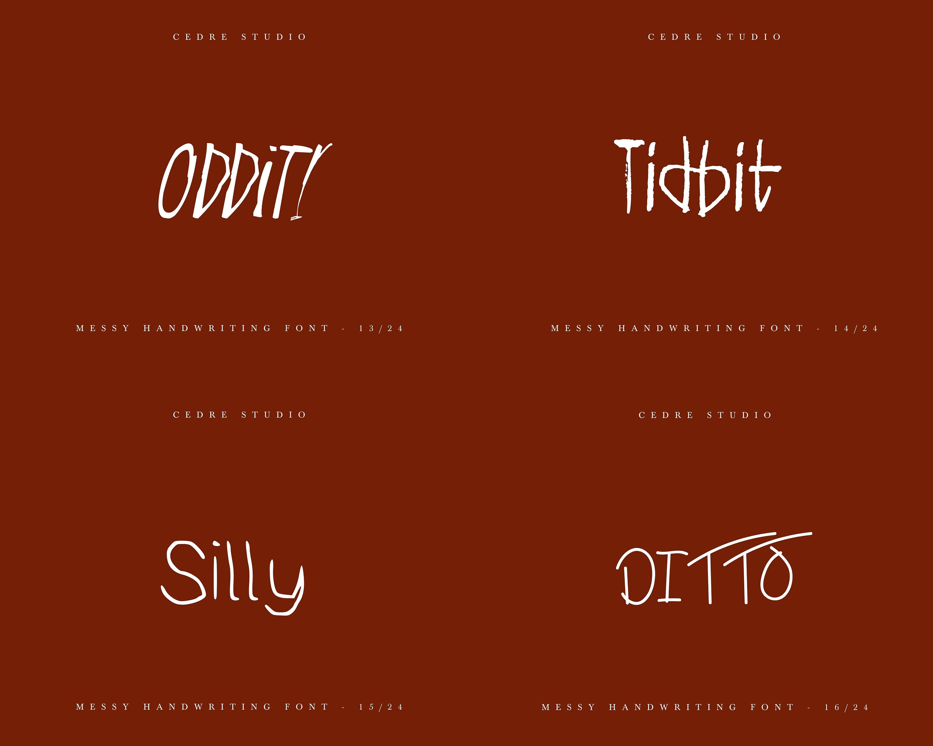 Messy Handwriting Fonts Bundle 2, Messy Handwriting Font OTF, Procreate ...