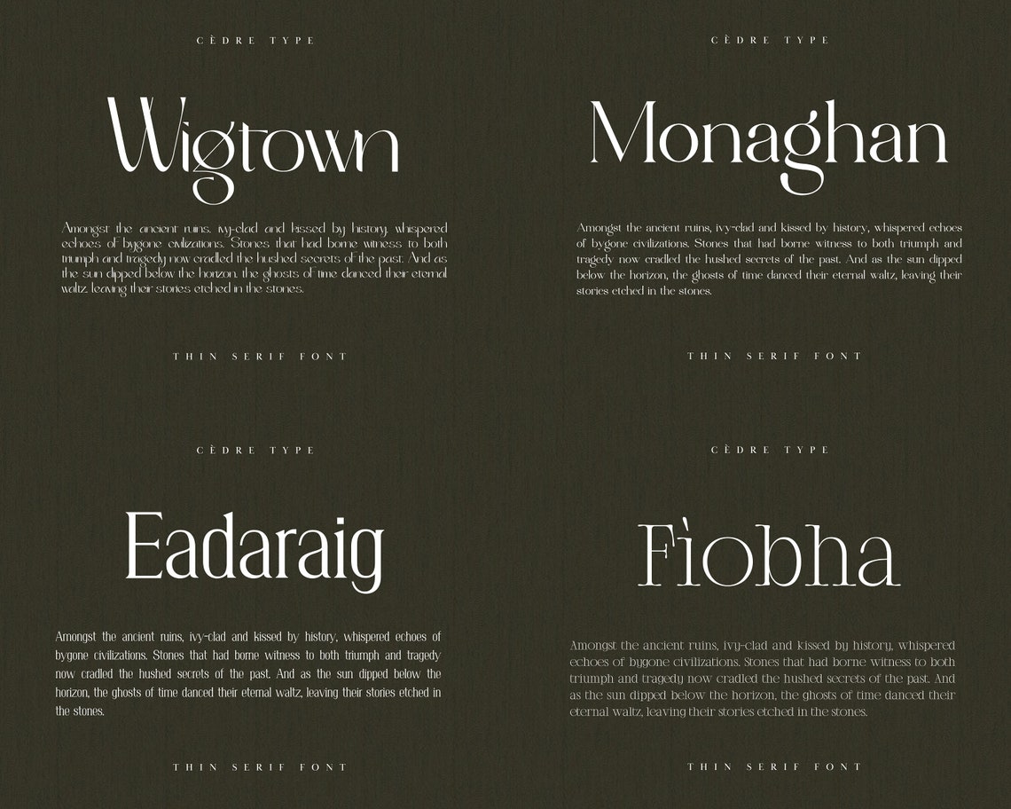 Modern Thin Serif Fonts Bundle, Delicate Thin Serif Font OTF, Crafting ...