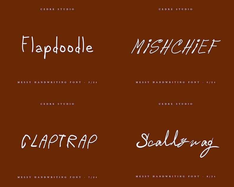 Messy Handwriting Fonts Bundle 1, Messy Handwriting Font OTF, Organic ...