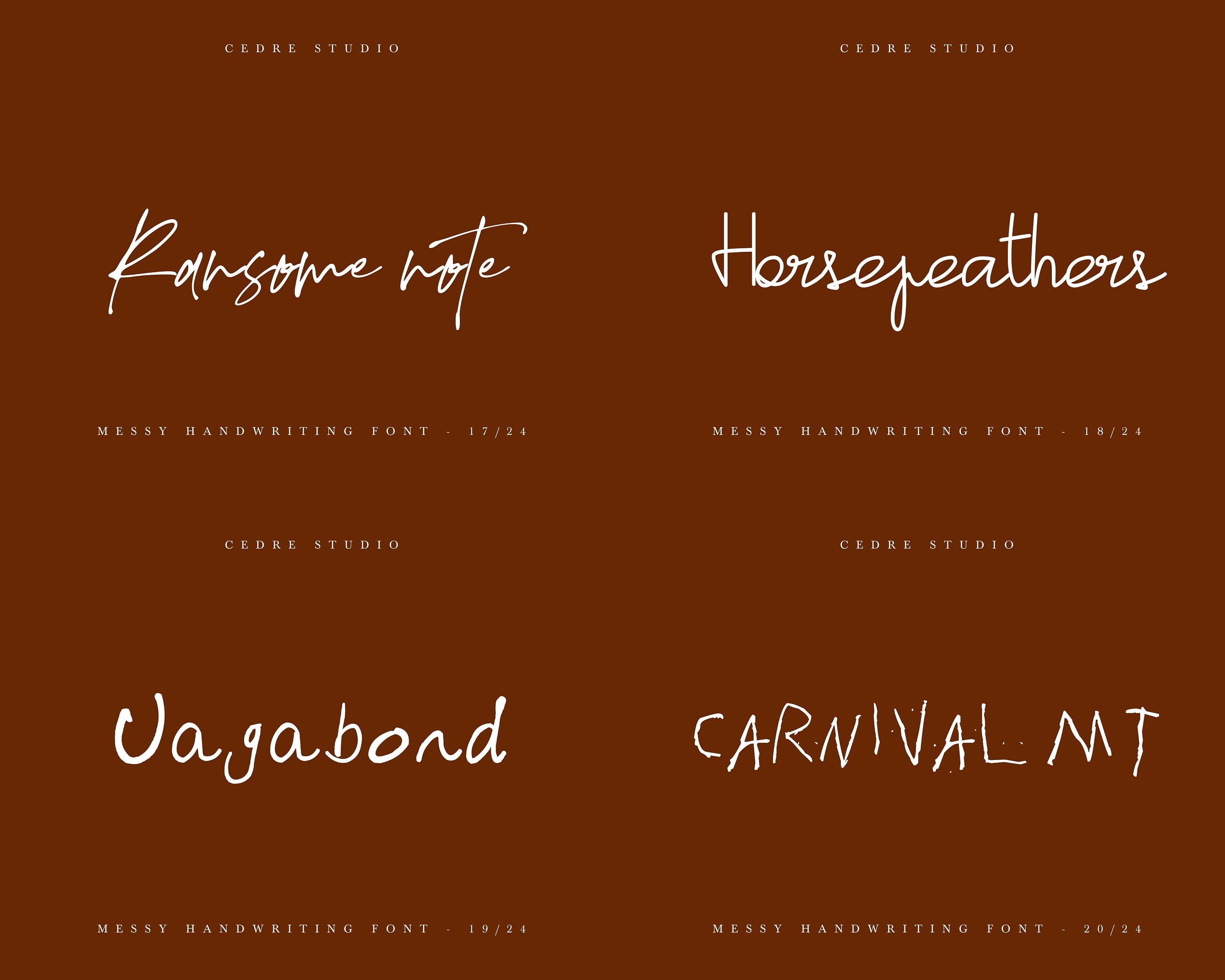 Messy Handwriting Fonts Bundle 1, Messy Handwriting Font OTF, Organic ...