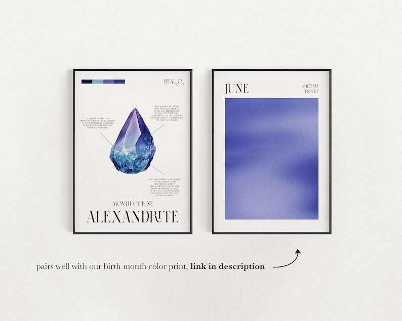 Alexandrite June Birthstone Wall Art, Alexandrite Gemstone Birthstone ...