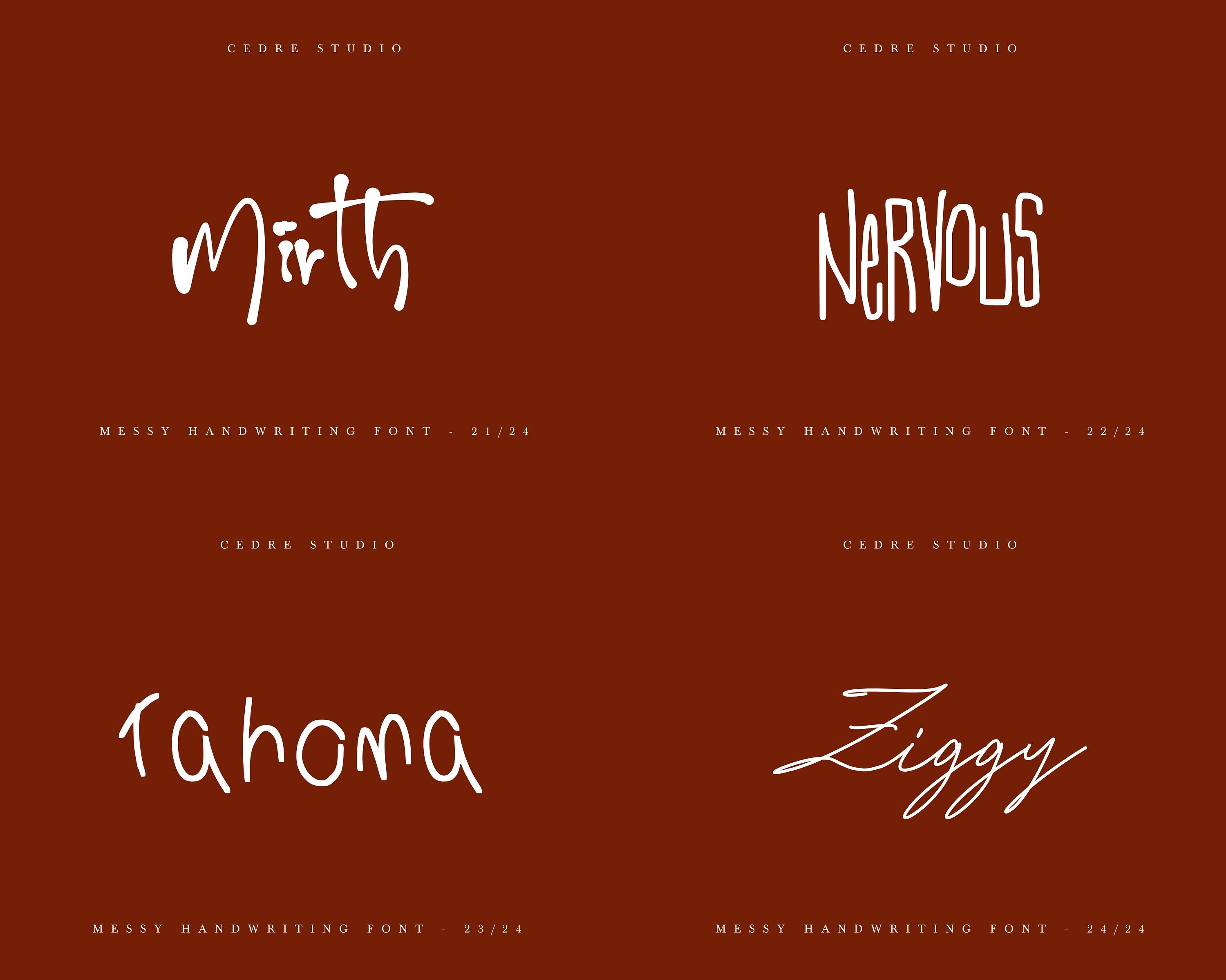 Messy Handwriting Fonts Bundle 2, Messy Handwriting Font OTF, Procreate ...
