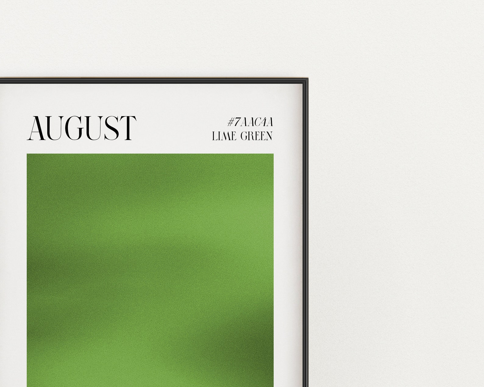 August Birth Month Color Print, Green Aura Color Poster, Minimalist ...