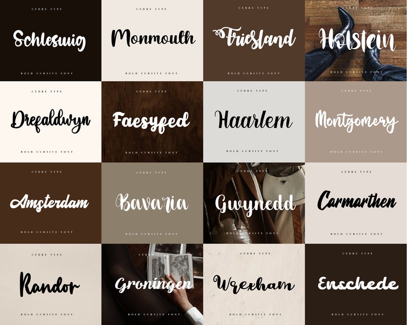 Bold Cursive Fonts Bundle 1, Bold Cursive Font OTF, Signature Font ...