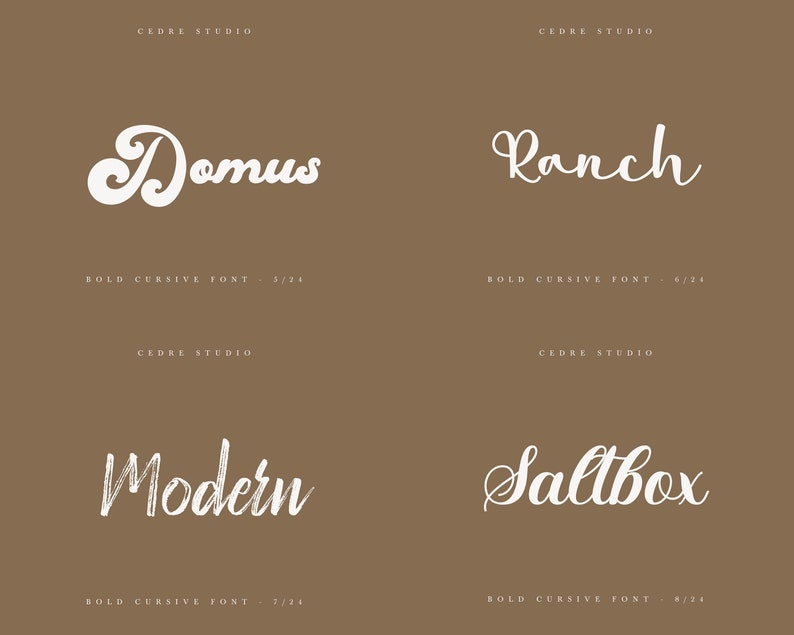 Bold Cursive Fonts Bundle 1, Bold Cursive Font OTF, Signature Font ...