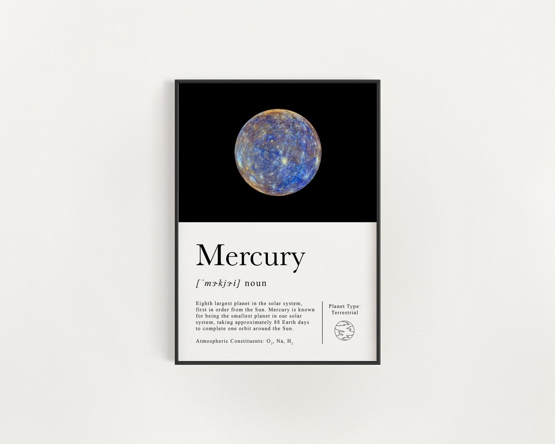 Mercury Print, Printable Mercury Wall Art Decor, Infographic ...