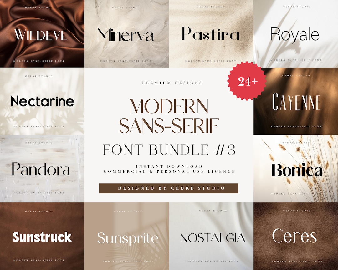 Modern Sans Serif Fonts Bundle 3 Elegant Modern Sans Serif - Etsy