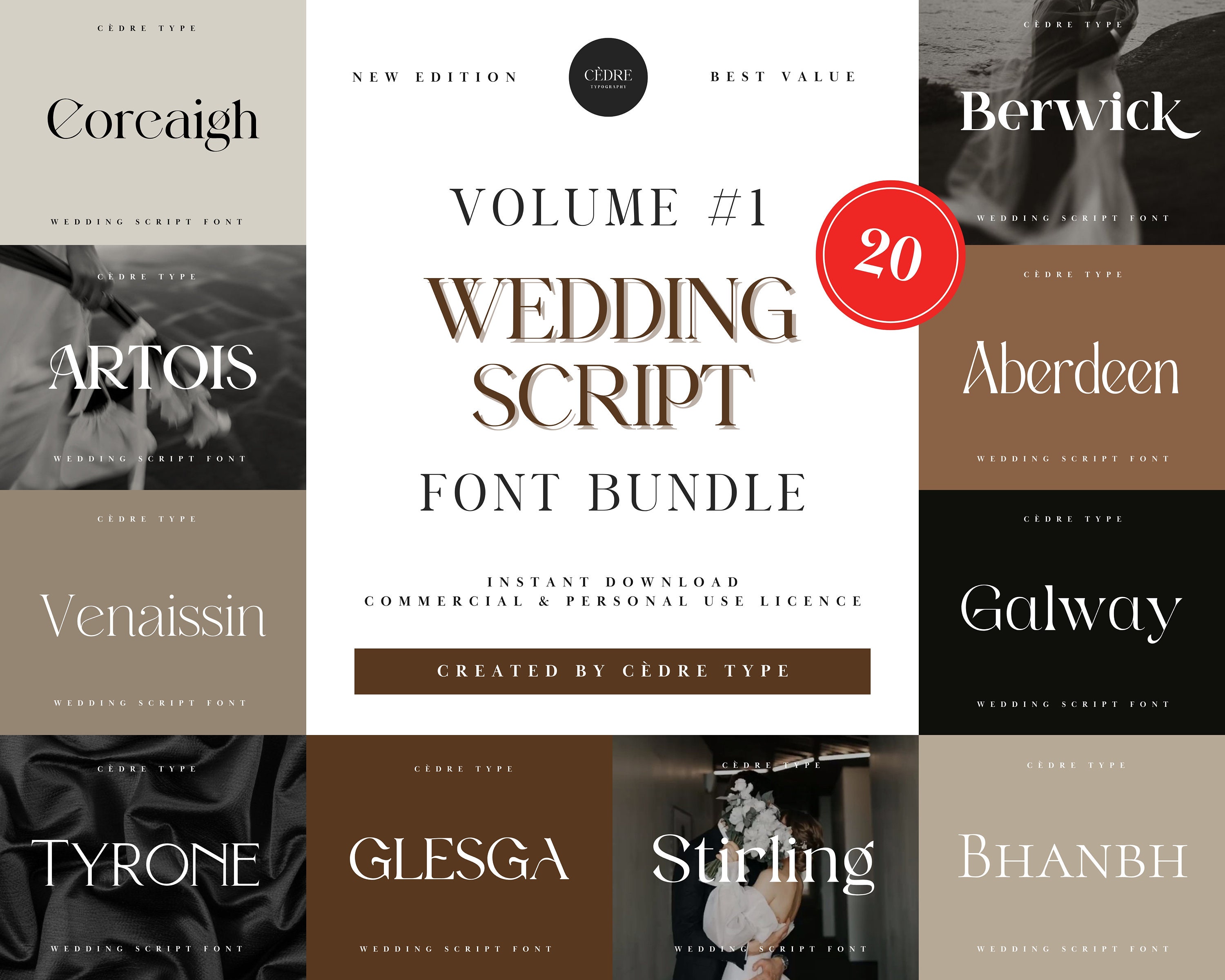 Modern Wedding Script Fonts Bundle 1, Sans Serif Wedding Font OTF ...