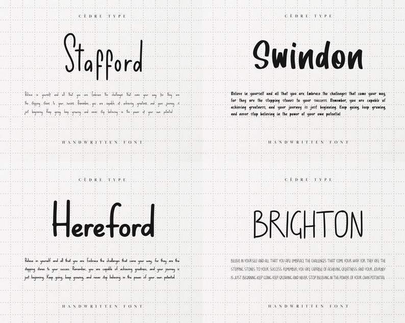 Handwritten Font Bundle, Realistic Handwritten Fonts OTF, Procreate ...