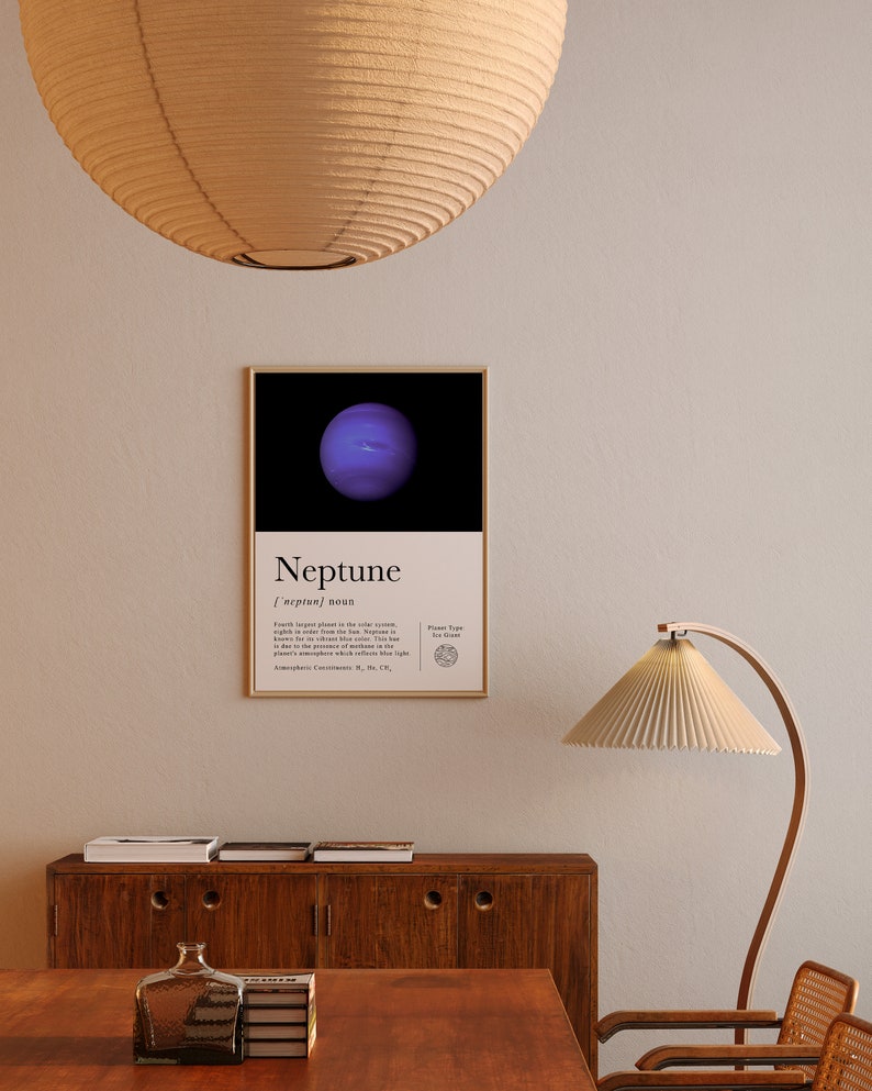 Neptune Print, Printable Neptune Wall Art Decor, Infographic ...