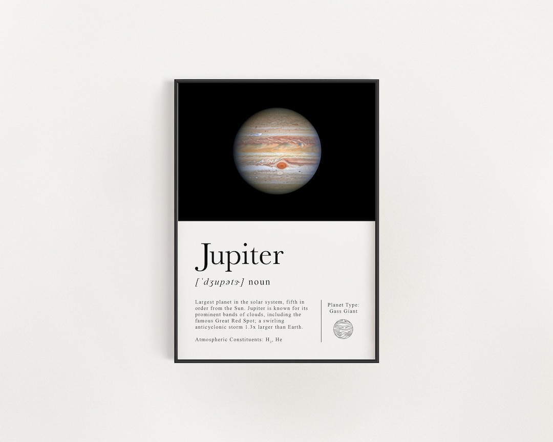 Jupiter Print, Printable Jupiter Wall Art Decor, Infographic ...