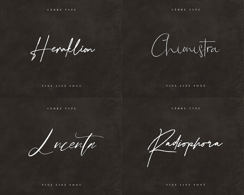 Fine Line Fonts Bundle 1, Cursive Fine Line Font OTF, Procreate Fonts ...