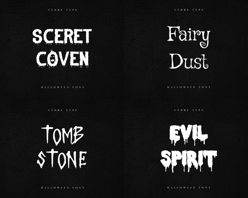 Halloween Font Bundle 1, Spooky Halloween Font OTF, Scary Halloween ...