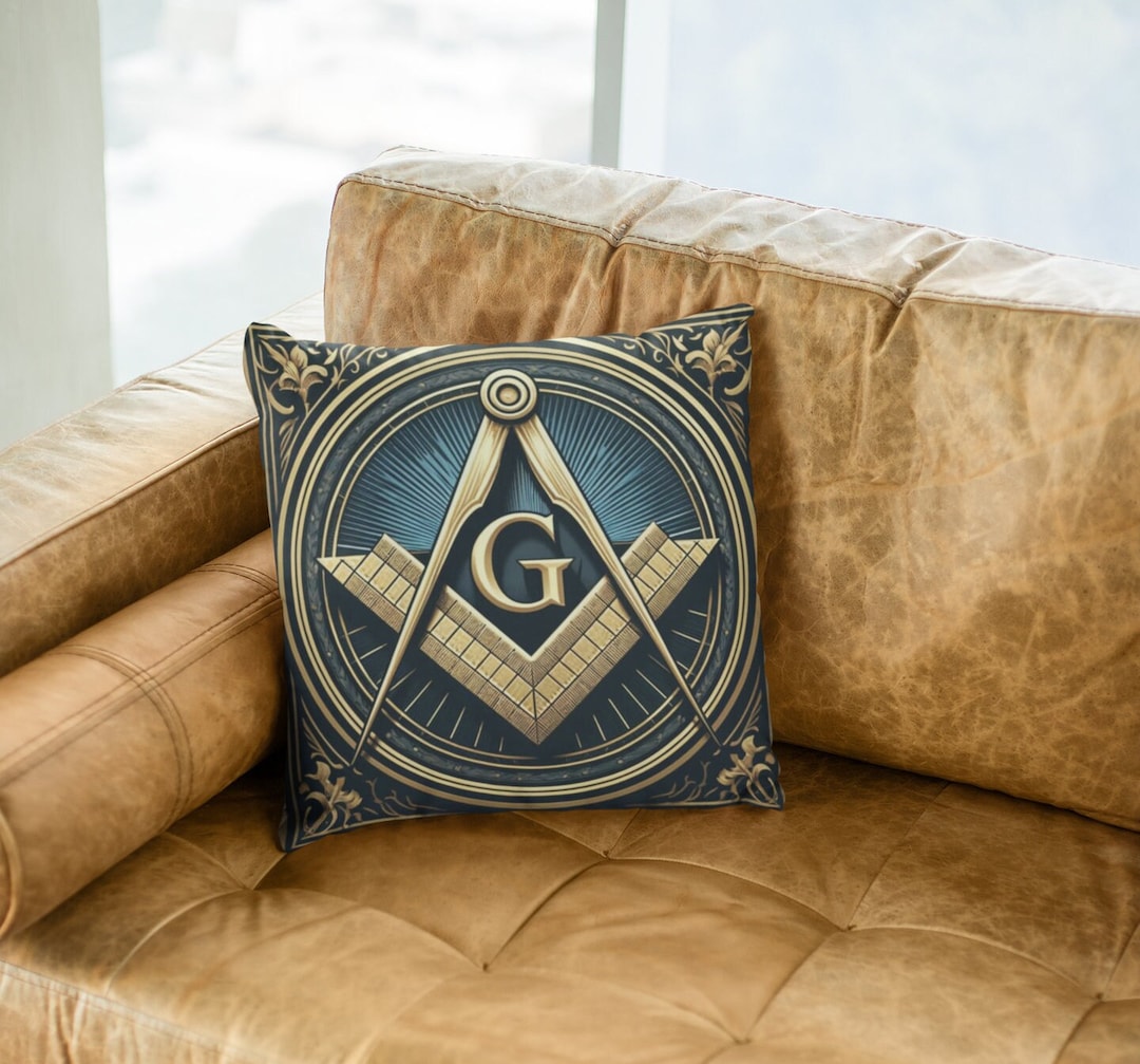 Masonic Emblem Pillow | Freemason Design | Decorative Indoor Cushion ...