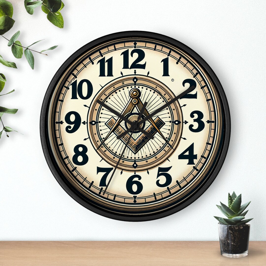 Freemason Wall Clock - Exclusive Masonic Mason Lodge Timepiece - Etsy