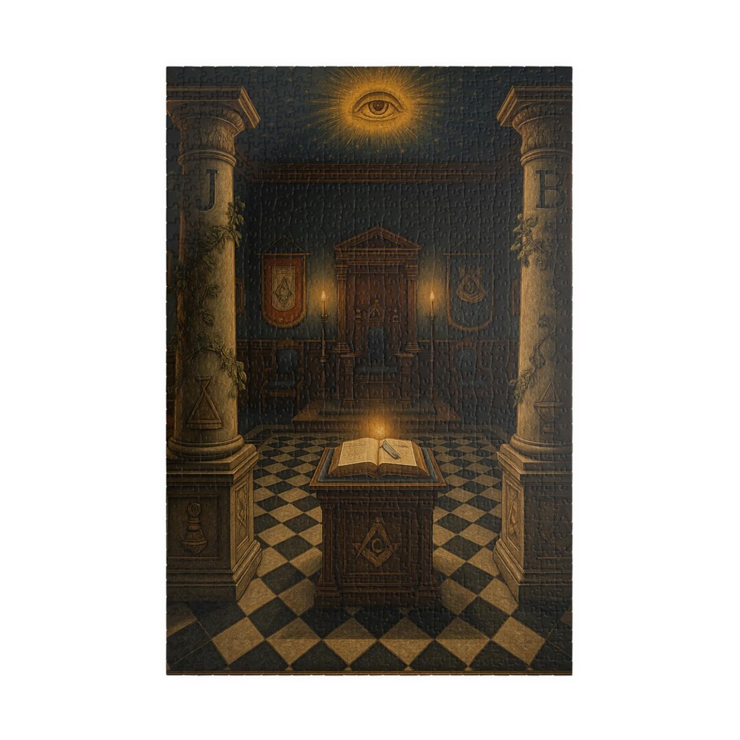Masonic Puzzle for Adults Freemason Symbol Jigsaw | Occult Freemasonry ...