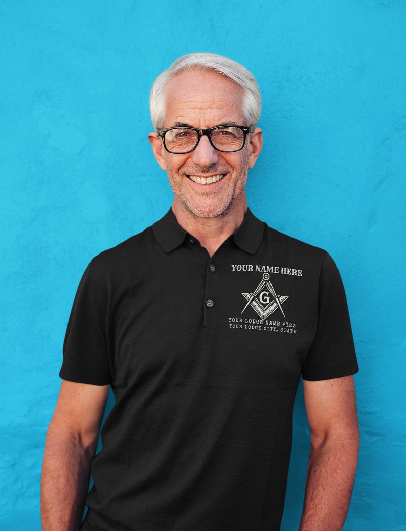 Masonic Custom Embroidered Polo Shirt - Personalized Lodge Embroidered ...