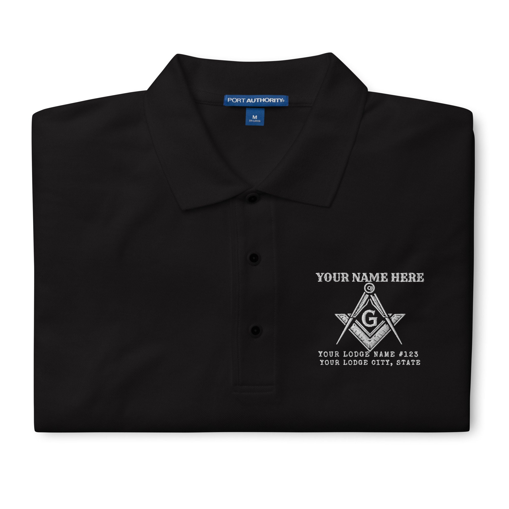 Masonic Custom Embroidered Polo Shirt - Personalized Lodge Embroidered ...