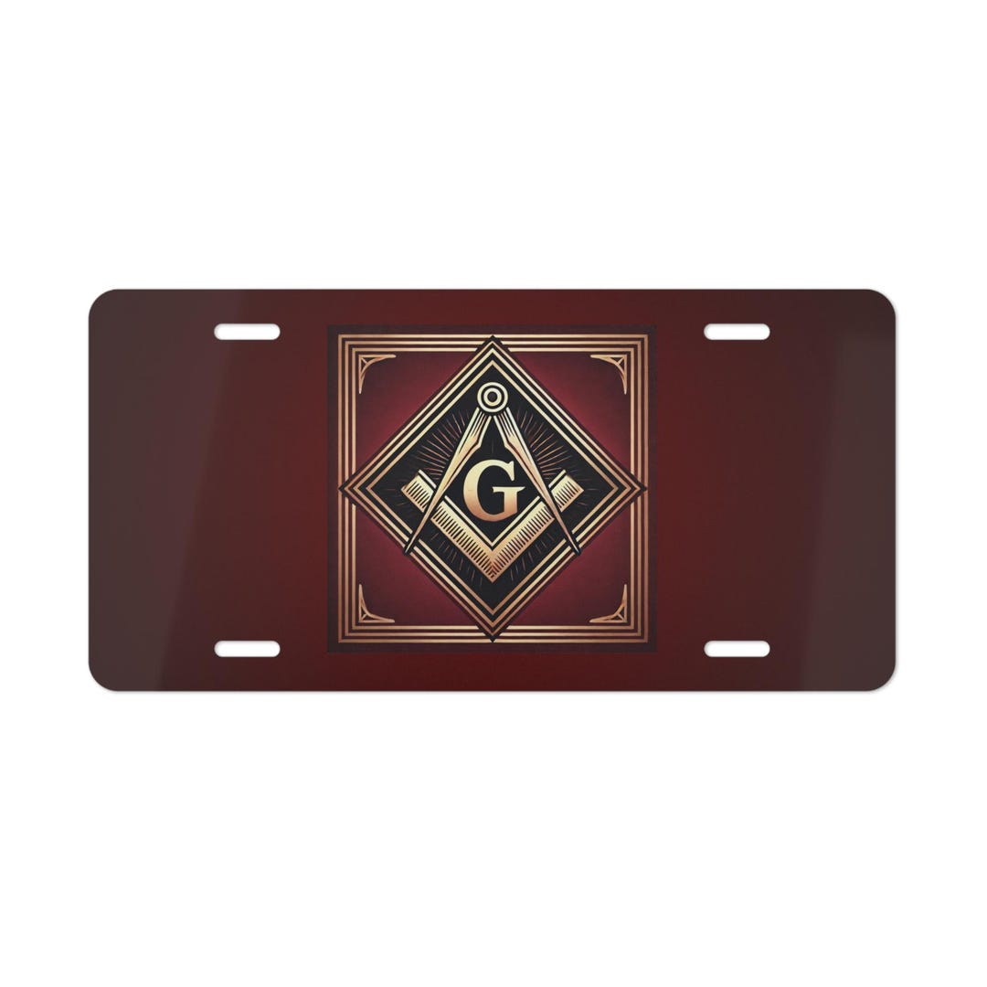 Masonic Vanity License Plate Freemason Car Tag | Masonic Gift for Him ...