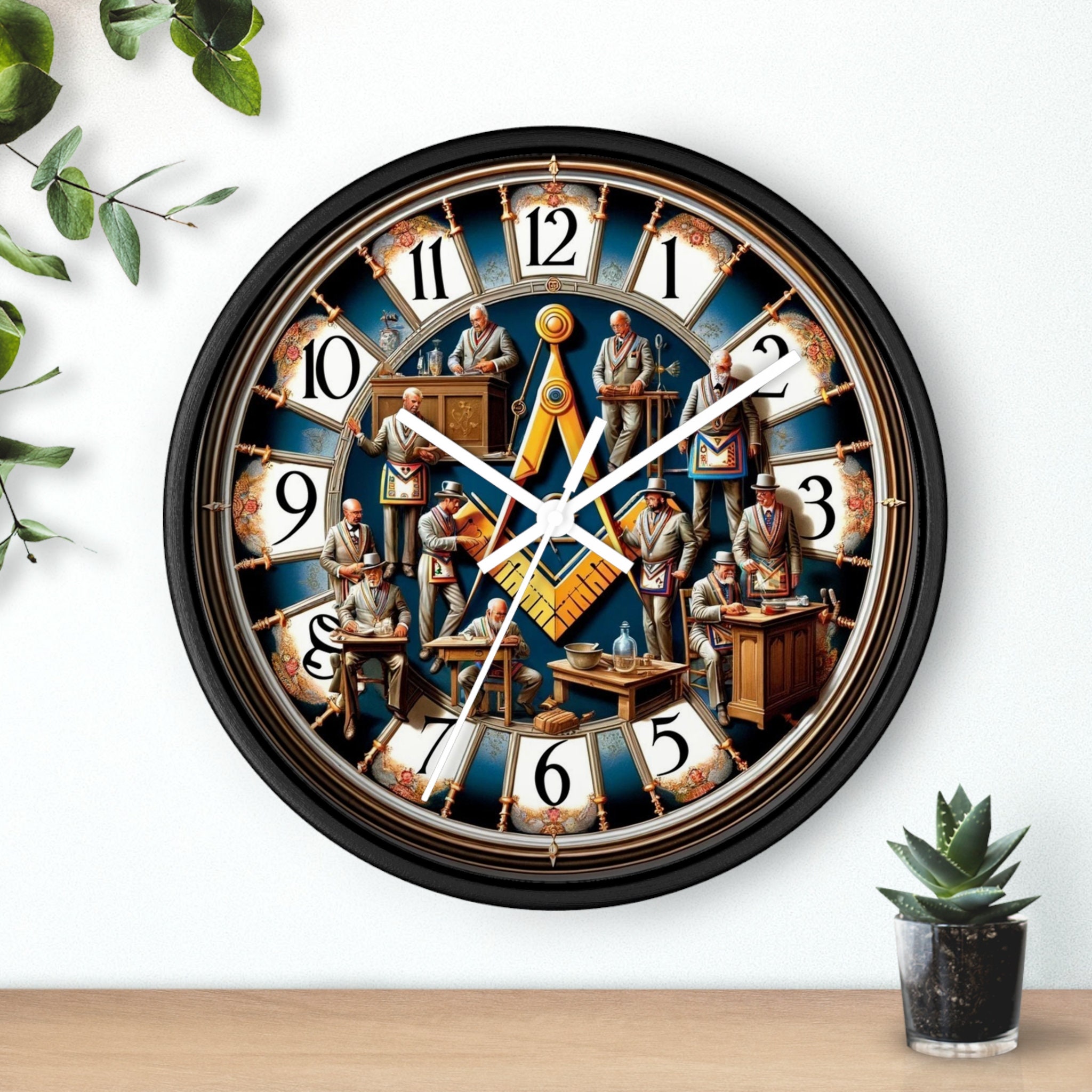 Freemason Wall Clock - Exclusive Masonic Mason Lodge Timepiece - Etsy