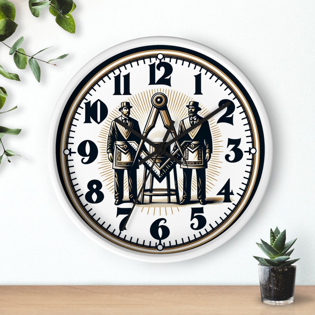 Freemason Wall Clock - Exclusive Masonic Mason Lodge Timepiece FREE ...