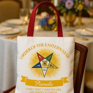 Personalized Order of the Eastern Star Tote Bag With Name and Chapter ...