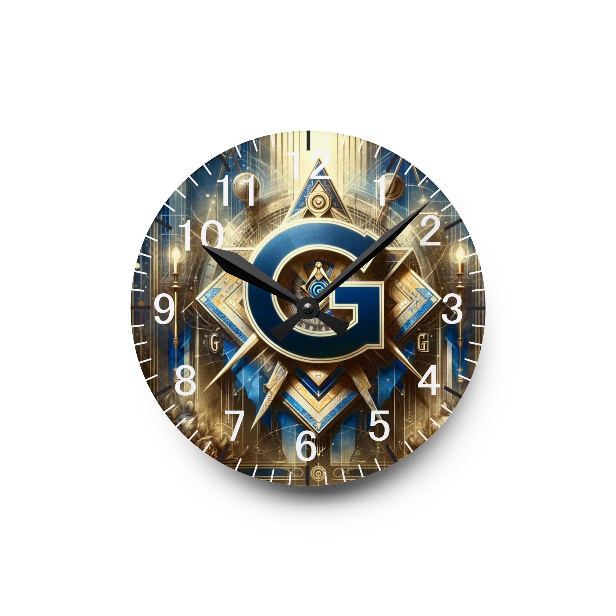 Grand Masonic Square Acrylic Clock - Elegant Freemason Timekeeper - Etsy